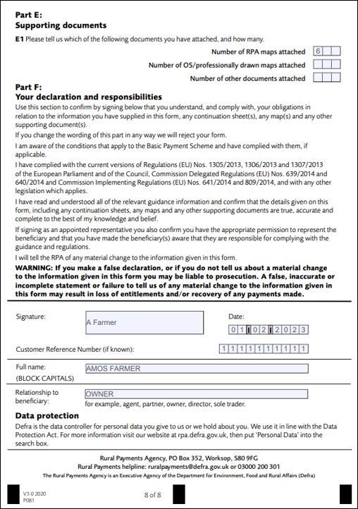 How to fill in an RLE1 form – Rural payments