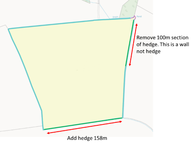 How to amend a hedge linear feature and make a land cover change ...